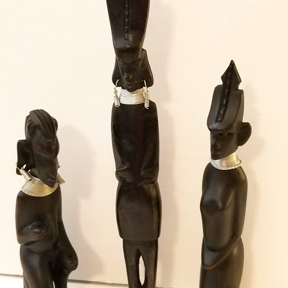 Unbranded | Accents | Vintage Handcarved Set Of 3 African Figurines ...